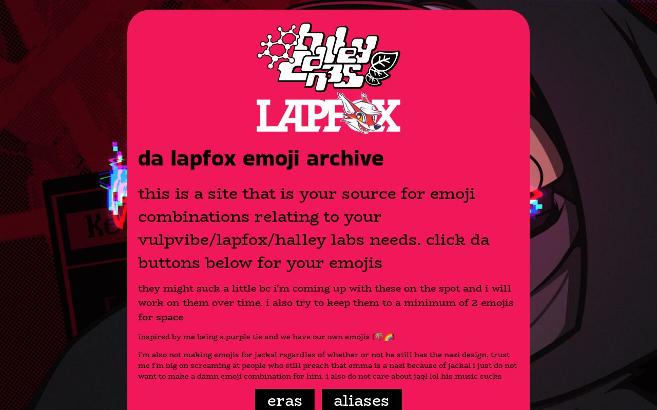 vulpvibe/lapfox/halley labs emojis
